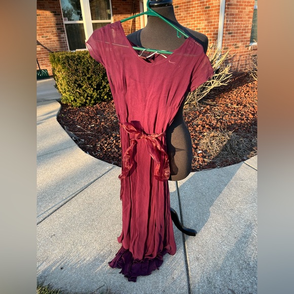 April Cornell | Dresses | Vintage April Cornell Layered Burgundy Dress ...